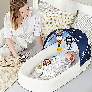 teytoy Baby Toys for 0, 3, 6, 9, 12 Months, Animal Hanging Baby Rattles, Baby Bed Crib Car Seat Travel Stroller Soft Plush Crinkle Toys for Infant, Newborn Birthday Gifts(4 Pack)