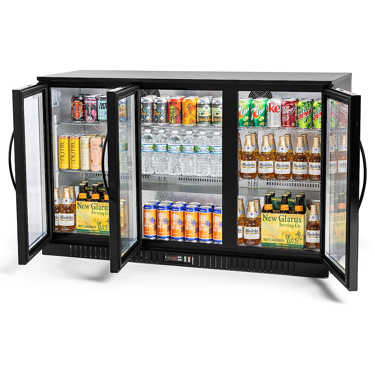 New Procool Residential 3-door Glass Front Back Bar Cooler; Undercounter 33" Height