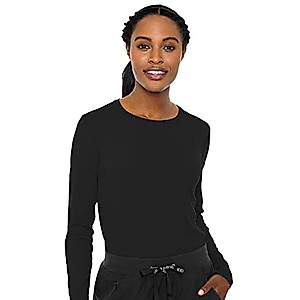 Med Couture Women's 'Activate' Performance Long Sleeve Knit Tee, Black, Large