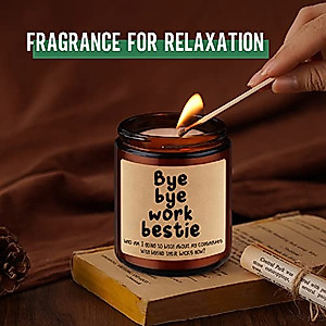 GSPY Scented Candles - Funny Goodbye Gifts, Coworker Leaving, Colleague Farewell Gift - Bye Bye Work Bestie Candle - Congrats on New Job, Quitting Job, Going Away Gift for Coworker, Friend, Men, Women