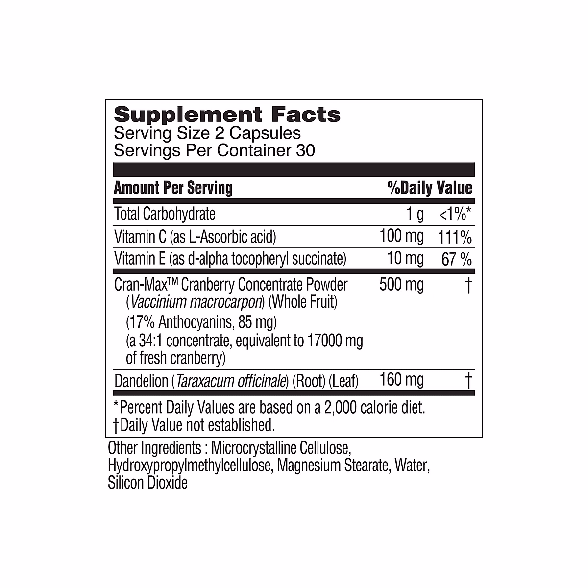 KORESELECT Cranberry 17,000mg with Dandelion & Vitamins, UTI Relief, Antioxidant Supplement, Immune Support, Bladder Health for Women & Men 60 Vegan Capsules
