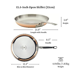 Hestan - CopperBond Collection - 100% Pure Copper Frying Pan, Induction Cooktop Compatible, 12.5-Inch