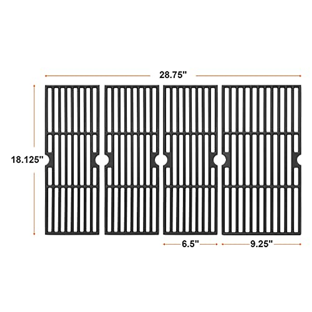 Cast Iron Grill Grates for Charbroil Performance 5 Burner Grills 463275517 463243518 463243519 463275717, Cooking Grids for Charbroil Performance 6 Burner 463274419 Grill, G470-0002-W1 G470-0003-W1