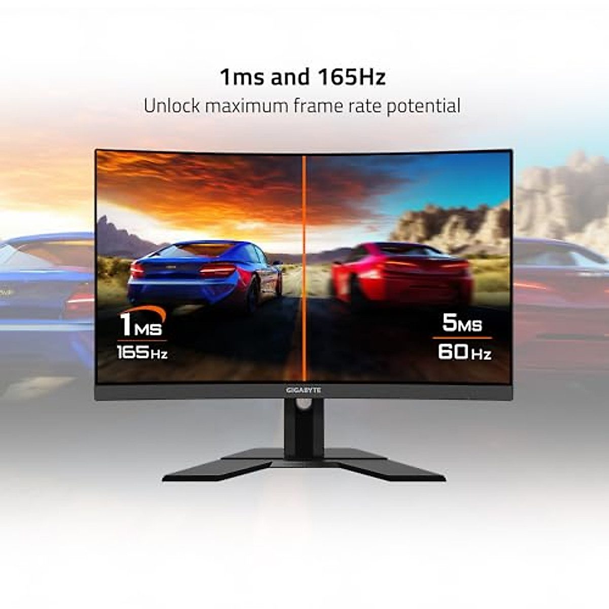 GIGABYTE G27QC A (27" 165Hz 1440P Curved Gaming Monitor, 2560 x 1440 VA 1500R Display, 1ms (MPRT) Response Time, 88% DCI-P3, HDR Ready, 1x Display Port 1.2)