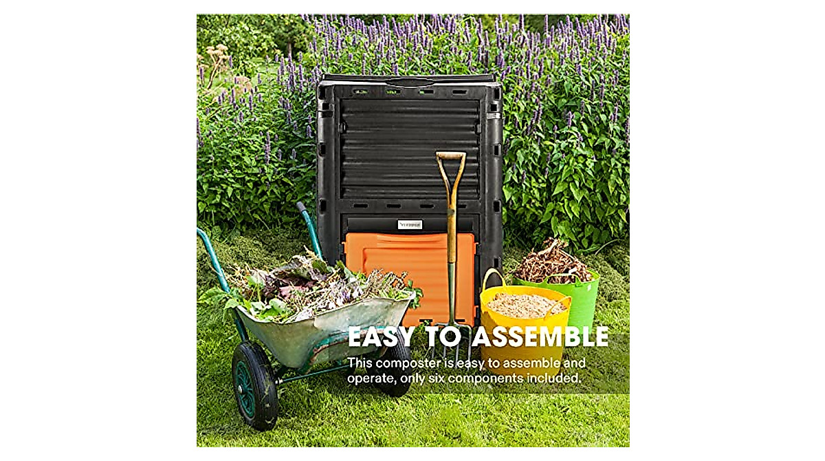 VIVOSUN Compost Bin 80Gallon (300L), Outdoor Composter W/Large Capacity ...