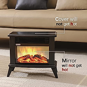 DONYER POWER 13" Height Mini Electric Fireplace Tabletop Portable Heater, 1500W, Black Metal Frame,Room Heater,Space Heater