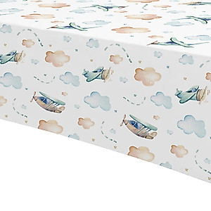 HIPVVILD Airplane Party Decorations Tablecloth - Disposable Airplane Birthday Party Supplies Tablecover, Airplane Theme Birthday Baby Shower Decorations Table Cloth - 3 Pack (54in x 108in)
