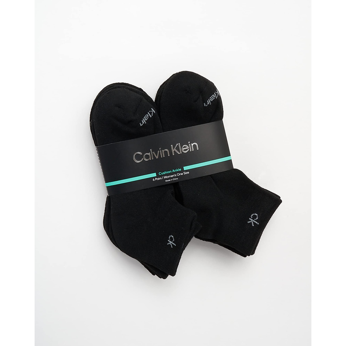 Calvin Klein Women's Athletic Sock - Cushion Quarter Cut Ankle Socks (6 Pack), Size 4-10, Black