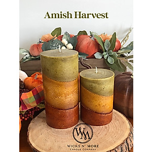Wicks N More Amish Harvest Scented Pillar Candles (4x4)