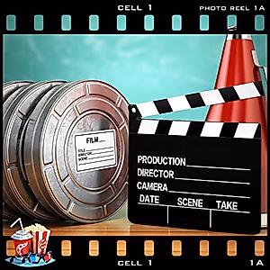 Movie Film Clap Board Halloween Party Props 7 x 8 Inch Cardboard Movie Clapboard Movie Directors Clapper Writable Cut Action Scene Board Movie Night Centerpiece for Movies Films Photo Props (20 Pcs)
