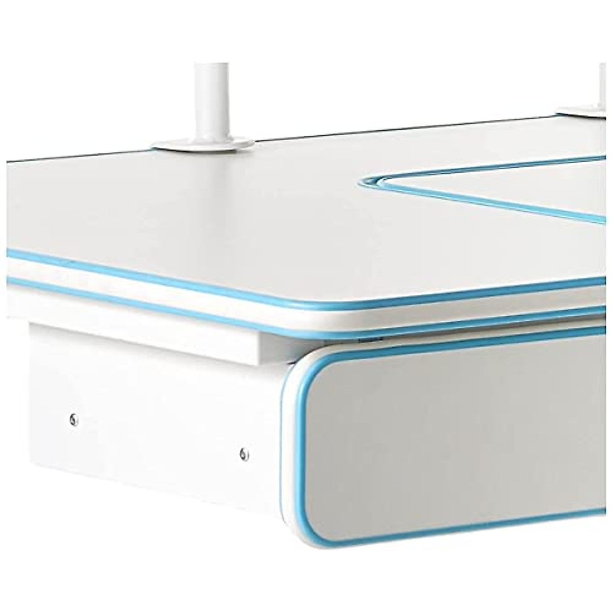 ApexDesk Little Soleil DX 43" Children's Height Adjustable Study Desk w/Integrated Shelf & Drawer (Desk+Chair Bundle – Blue)