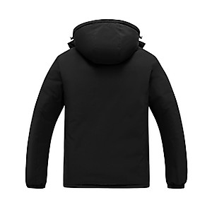 wantdo Men's Winter Ski Jacket Waterproof Snow Jacket Windproof Mountain Raincoat Hooded Navy XL