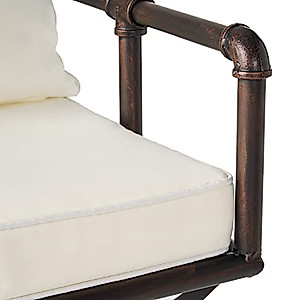 Christopher Knight Home Northrup Pipe Outdoor Adjustable Barstool, Black Copper