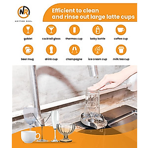 Notter Real Metal Glass Rinser Set for Kitchen Sink, Cup Cleaner, Powerful Spray Holes Metal Bottle Washer, High-Pressure Water, Compatible with Most U.S Sink, Stainless Steel Material