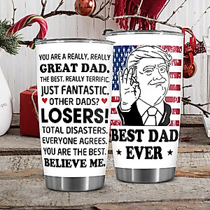 BECHUSKY Gifts for Dad - Best Dad Ever Gifts - Dad Gifts From Daughter - Gifts For Dad On Fathers Day - Fathers Day Gift From Daughter - Best Dad Mug - Christmas Gifts For Dad 20OZ Tumbler