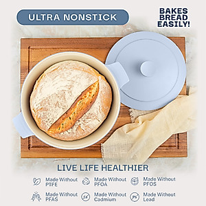 Gotham Steel 5 Qt Ceramic Dutch Oven Pot with Lid, Nonstick Dutch Oven Stock Pot, 10 in 1 Cooking Pot & Dutch Oven for Bread Baking, Stovetop Oven & Dishwasher Safe