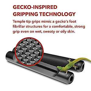 Setex Gecko Grip Temple Tip Grips for Glasses, (2 Black Pairs) USA Made, Innovative Microstructured Fibers Tips, 49mm Length & 7mm Width