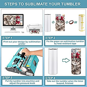 2 Pack 20 Oz Sublimation Tumblers with Lids and Straws, Insulated Stainless Steel 20 Oz Tumbler Bulk, Individual Box Skinny Tumblers with Lids and Straws, Bottle Cap, Shrink Wrap, Heat Resistant Tape