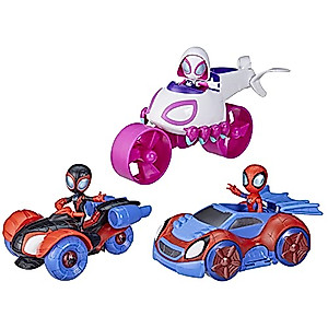 Spidey and His Amazing Friends Team Spidey Change ‘N Go Riders Playset, 3 Toy Cars and Action Figures, Marvel Super Hero Toys for 3 Year Old Boys and Girls and Up (Amazon Exclusive)