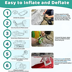 ZLPOWER Inflatable Bubble House Tent Clear Kids Party Balloon Outdoor Transparent Tarpaulin PVC with Blower Clear Dome Garden for Wedding Party Rent Outdoor Backyard Festival (3m/10ft)