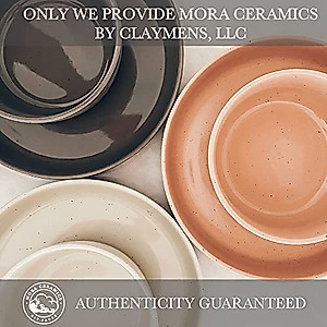 Mora Ceramic Flat Bowls Set of 4-25 oz- For Soup, Salad, Rice, Cereal, Breakfast, Dinner, Serving, Oatmeal, etc - Microwave, Dishwasher and Oven Safe Porcelain Bowl for Eating and Kitchen - Neutrals
