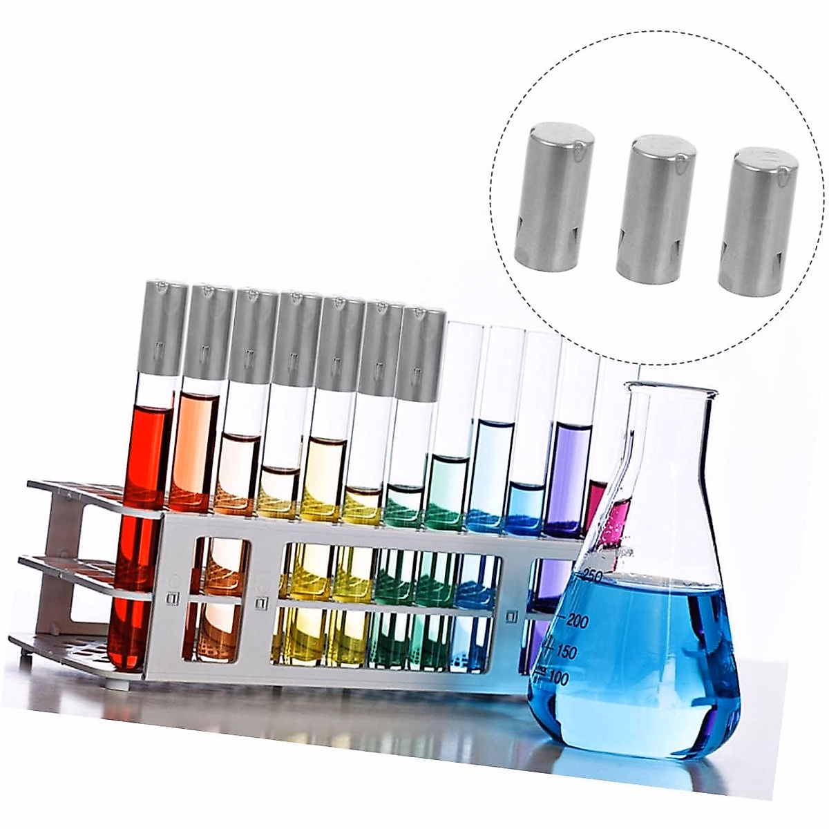 Stainless Steel Test Tube Lid, Pack of 10,Suitable for Test Tubes Diameter 13/15/18/21/25/30mm, Stainless Covers Test Tube Cap Lab Supplies (13#,for 13mm Test Tube)