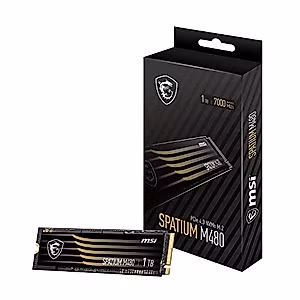 MSI SPATIUM M480 PCIe 4.0 NVMe M.2 1TB Internal SSD PCIe Gen4 NVMe 1.4 3D NAND 1400 TBW (SPATIUM M480 PCIe 4.0 NVMe M.2 1TB)