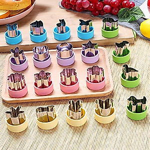 Magigift 1.5" Vegetable Cutter Shapes Set - Mini Cookie Cutters Fruit Cookie Pastry Stamps Mold for Kids Baking and Food Supplement Tools Accessories (20pack)