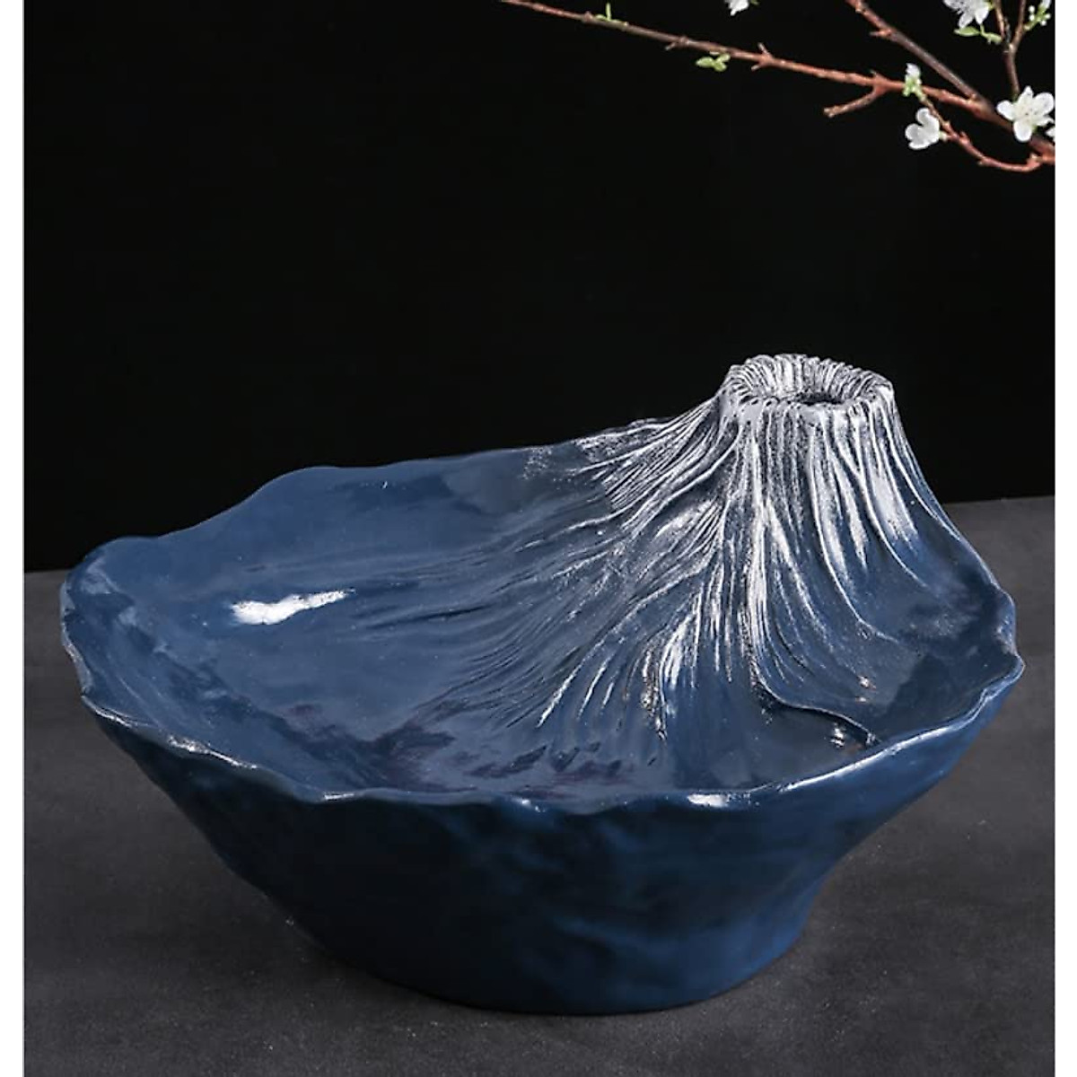 High End Sashimi Plate, 15.4 inch Japanese Style Fuji Mountain Style Dry Ice Creative Tableware High End Hotel Hotpot Restaurant Seafood Platter Salmon Sushi Plate