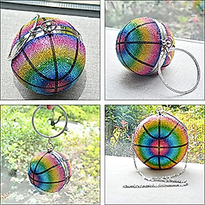 BESTOYARD Ball Shape Clutch Purse Party Handbag Rhinestone Ring Handle Evening Bag
