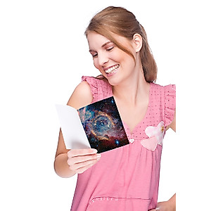 Better Office Products 50-Pack All Occasion Greeting Cards Box Set, 4 x 6 inch, 50 Assorted Blank Note Cards & 50 Envelopes, 6 Cosmic Galaxy Designs, Blank Inside, 50 Pack