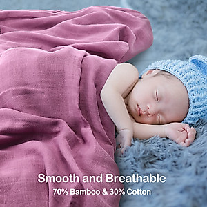 Oudain 8 Pack Muslin Baby Blankets Swaddle Soft Cotton Blankets Breathable Skin Friendly Newborn Receiving Gender Neutral Unisex Nursery Swaddling Blankets 47 x 47 Inch for Boy Girl