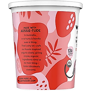 Wallaby Organic Aussie Greek Whole Milk Yogurt, Strawberry, 32 oz. USDA Organic