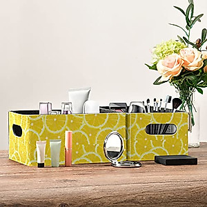 Yellow Lemon Storage Basket Felt Storage Bin Collapsible Shelves Basket Decorative Baskets Organizer for Kids Bedroom Magazine