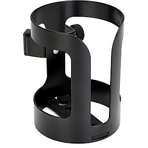 K&M König & Meyer 16022.000.55 Universal Drink Holder - Microphone Stand Tube Attachment - Holds Bottles, Cups, Glasses - Professional Grade Accessory- German Made - Black