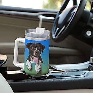 deaokluy Personalized 40 OZ Ice Bully Cup with Handle Straw, Custom Stainless Steel Tumbler with Lid Add Photo Logo Text, Design Travel Coffee Cup, Personalized Present for Friends Birthday Christmas