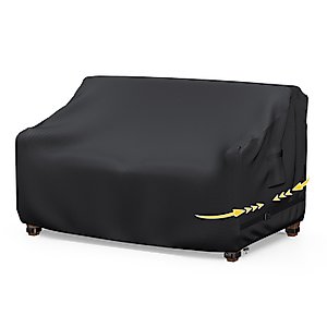 Outdoor Furniture Covers Waterproof, Gorpche 3-seater Outdoor Sofa Cover, Heavy Duty Lawn Patio Furniture Covers with Upgrade Fastener Windproof Buckle Straps, Outdoor Couch Cover - 60"W x 34"D x 30"H