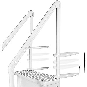 XtremepowerUS 32 Inch Safety Step Above Ground Swimming Pool Ladder /W Handle Slip Prevent