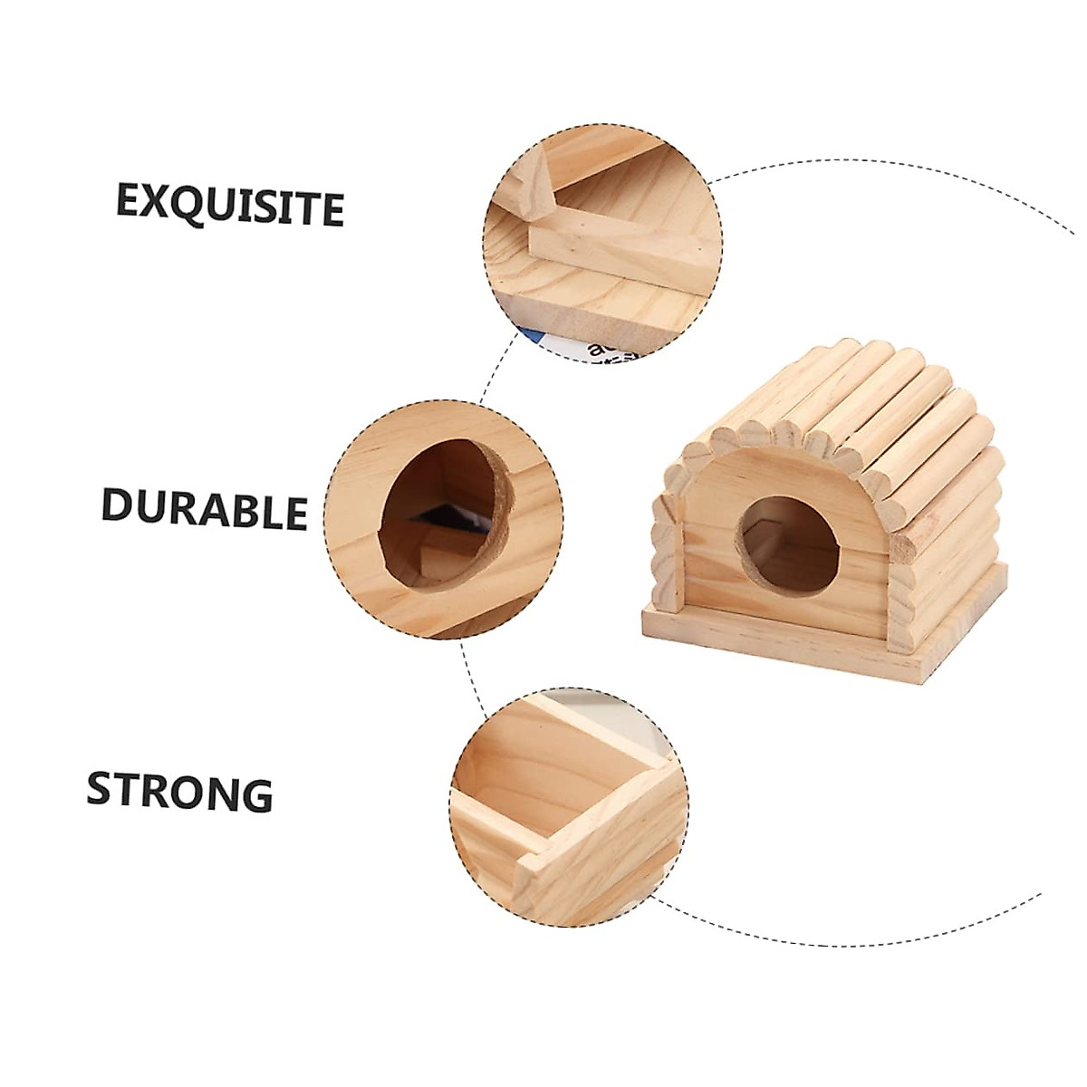 Balacoo 1Pc Hamster Villa Cabin Hamster House Hamster shelter Toy Hamster Guinea Pig Ladder House Rat Hideout Hedgehog Hamster Cabin Wooden Hut Hamster cage Sleeping nest Chinchilla pet