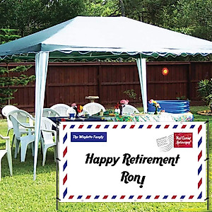 VictoryStore Retirement Decorations: Custom Postal Retirement Banner - Waterproof Vinyl Banner (Post Letter Retirement, 3 feet by 5 feet)