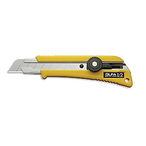OLFA OLF-L-2 Snap-Off Blade Cutter Rubber Grip HD Cutter, Snap-Off Blade Cutter