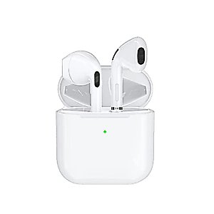 True Wireless Earbuds Bluetooth Headphones Touch Control with Wireless Charging Case IPX8 Waterproof Stereo Earphones in-Ear Built-in Mic Headset Premium Deep Bass for Sport White