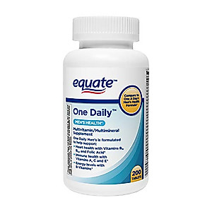 Equate One Daily Mens Health Multivitamin Multimineral 200 count (pack of 2)