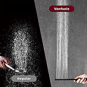 VANFOXLE Push-Button Waterfall Bathtub Faucet Set with Sprayer, Shower System Matte Black Shower Faucets Sets Complete, Single Handle Brass Tub Shower Faucet Set