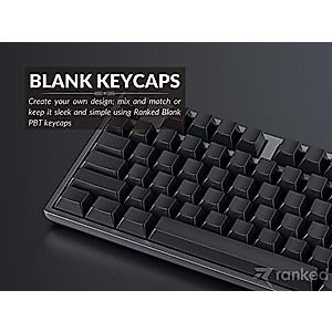 Ranked Blank Premium Keycap Set | 1.4 mm Thick PBT | Cherry Profile for Mechanical Keyboard (Black, 139 Keys)