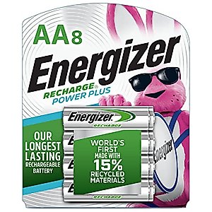 Energizer Power Plus Rechargeable AA Batteries (8 Pack), Double A Batteries