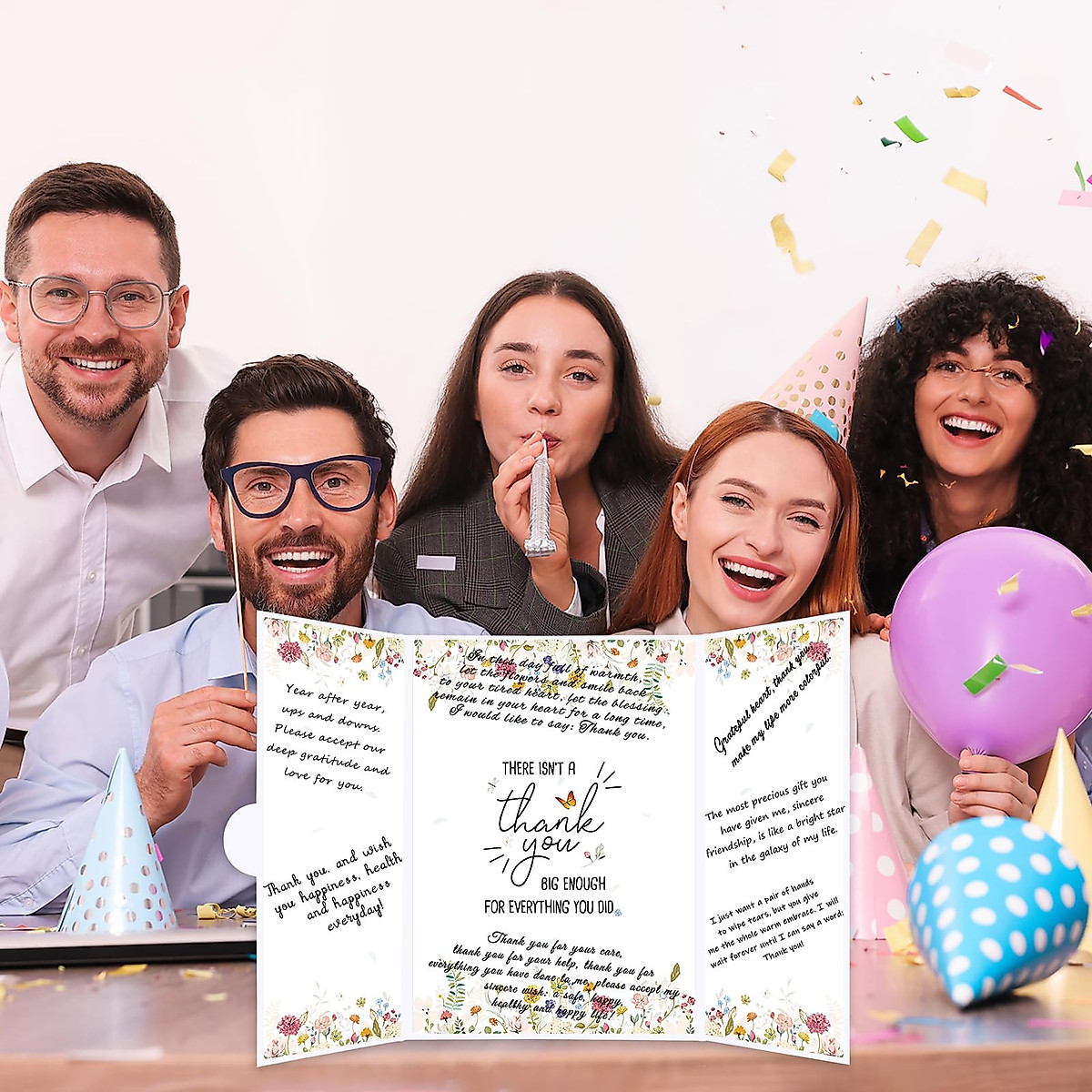 Roetyce Thank You Party Decorations, Floral Thank You Guest Book, Jumbo Thank You Card, Thank You All You Do Signature Board, Thank You Gift for Teacher Staff Coworker, We Appreciate You Decorations