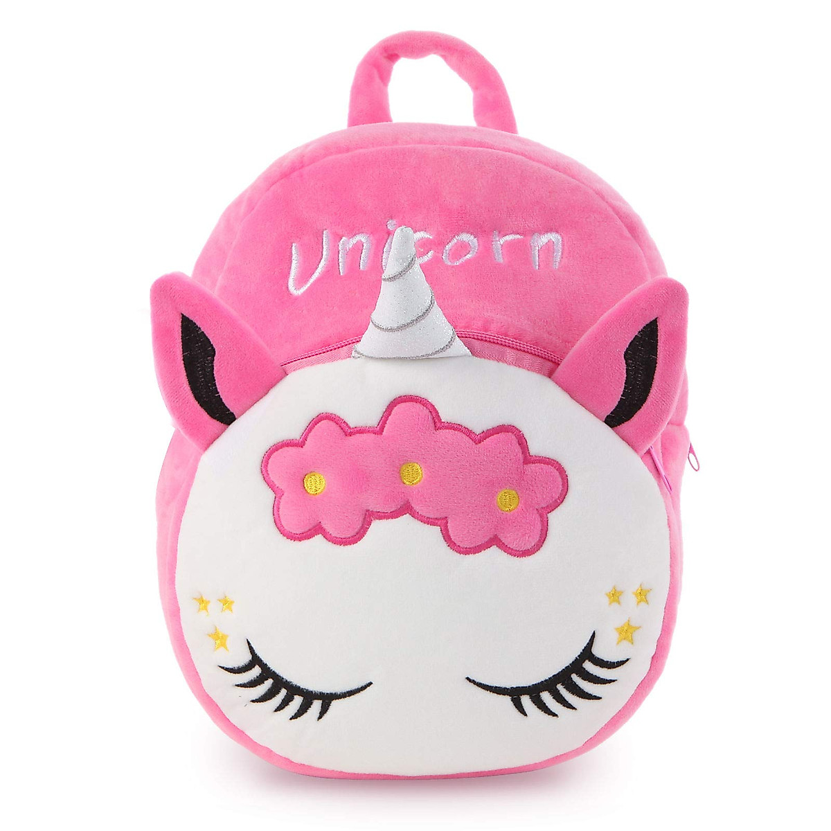 Mloovnemo Kids Unicorn Plush Toddler Travel Preschool Shoulder Backpack for 1-5 Year Old Kindergarten Girls Gift (Pink Unicorn)