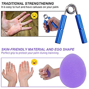 Stress Balls for Adults, Hand Exersicers for Strength, Squeeze Balls for Hand Therapy, Set of 2 Hand Exersice Balls for Hand, Finger and Wrist Training with Carrying Bag