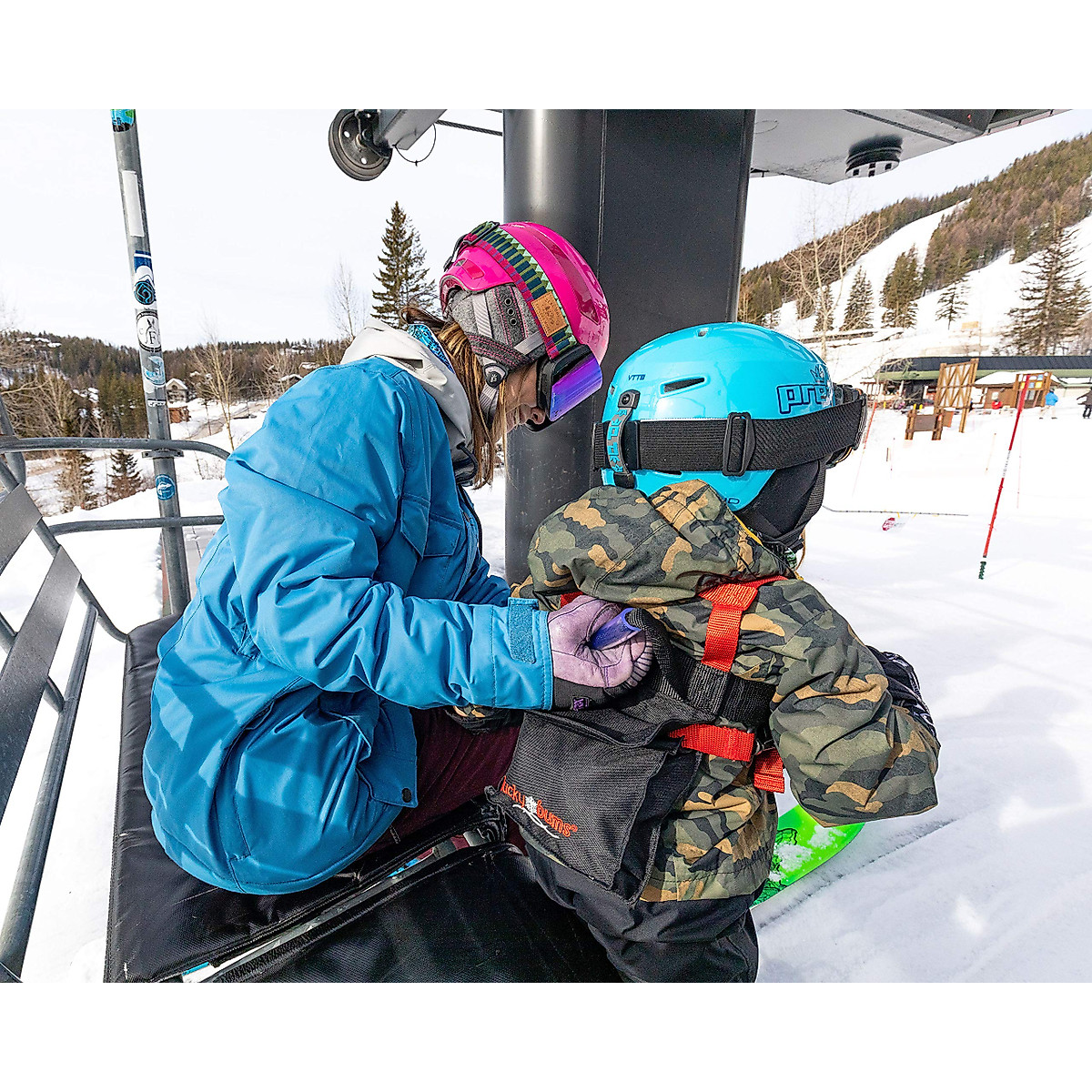 Lucky Bums Kids Ski Backpack Harness Trainer, Leash, Grip 'N Guide Handle, Red